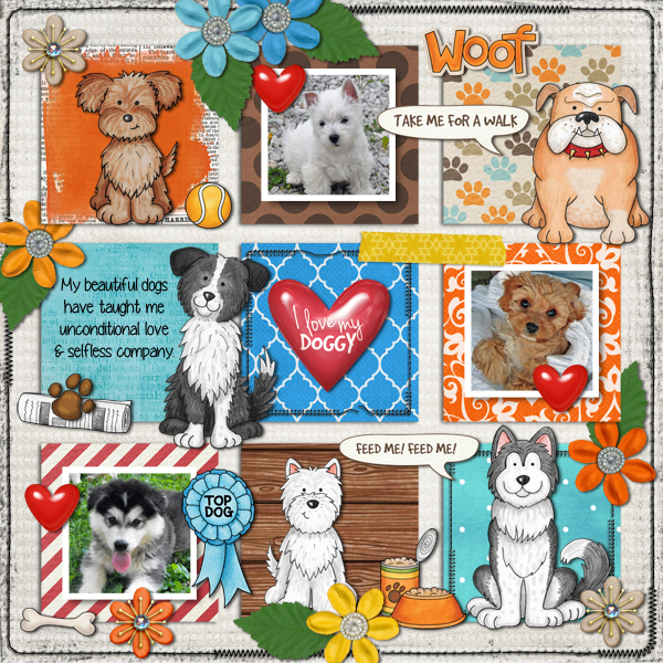 My Kinda Dog clip art and line art bundle