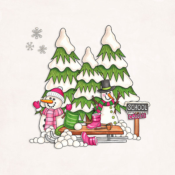 Snow Day digital scrapbook kit