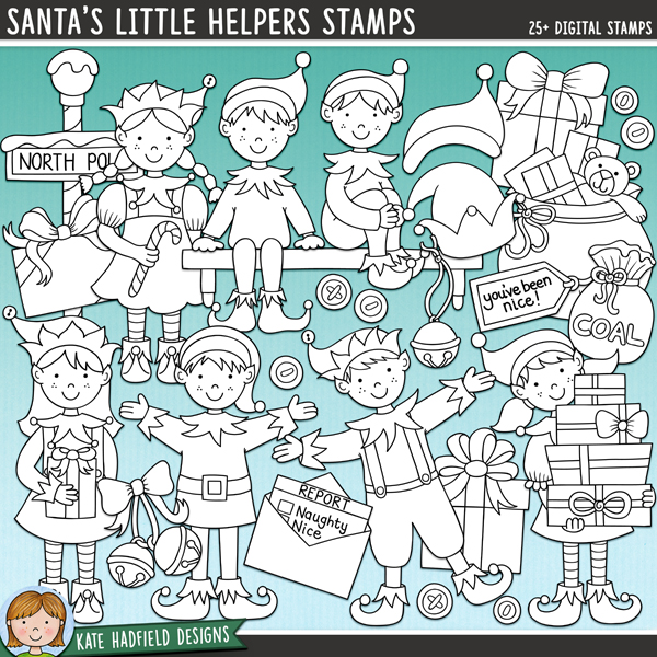 Santa's Little Helpers digital stamps