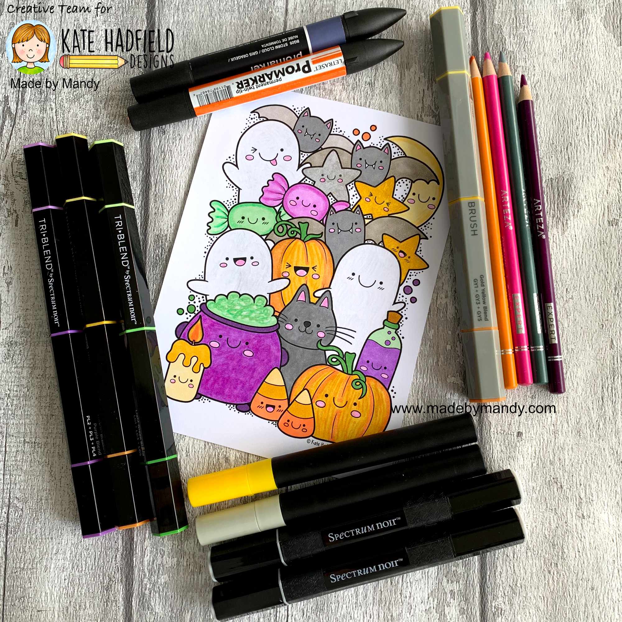 Kawaii Halloween Colouring Page