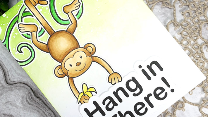 Sasha's Monkeying Around card - Kate Hadfield Designs
